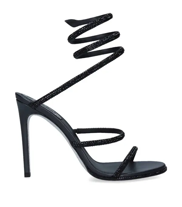 Rene Caovilla Embellished Cleo 105 Sandals - Black