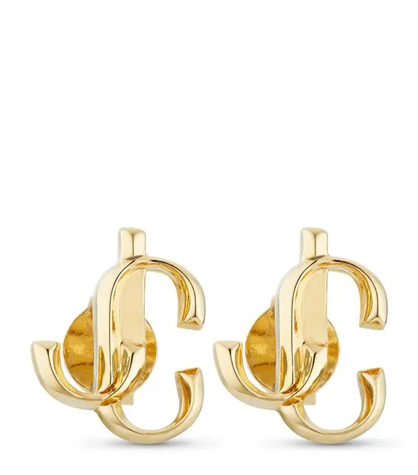 JIMMY CHOO Jc Logo Stud Earrings - Gold