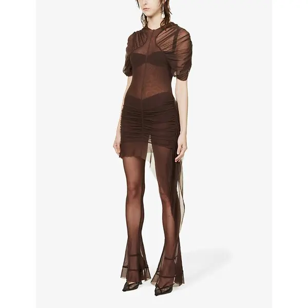 KNWLS Joan Ruched Stretch-knit Mini Dress