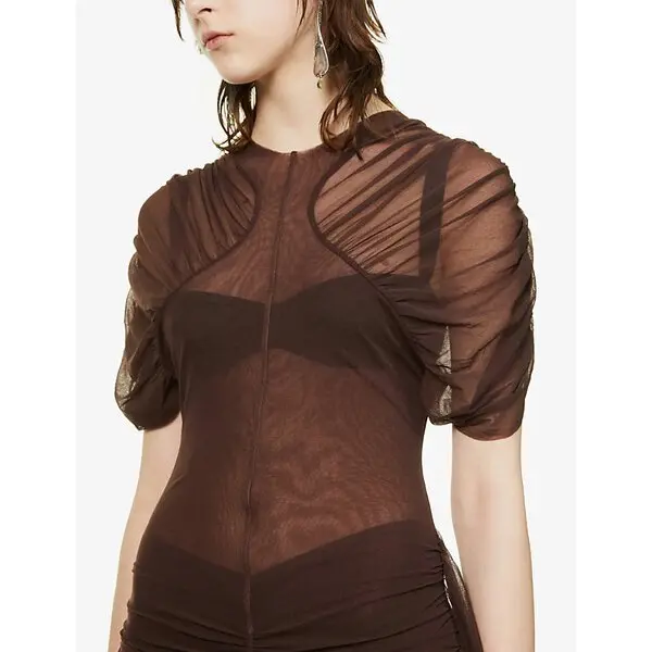 KNWLS Joan Ruched Stretch-knit Mini Dress