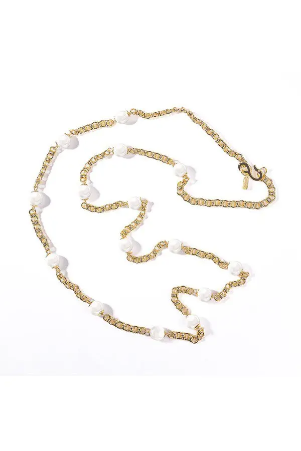 KENNETH JAY LANE Chain With Pearl Stations Necklace
