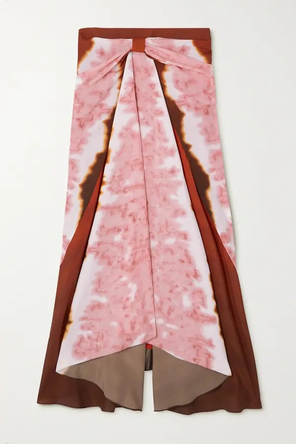 Altuzarra Kalliope Tie-dyed Satin Midi Skirt