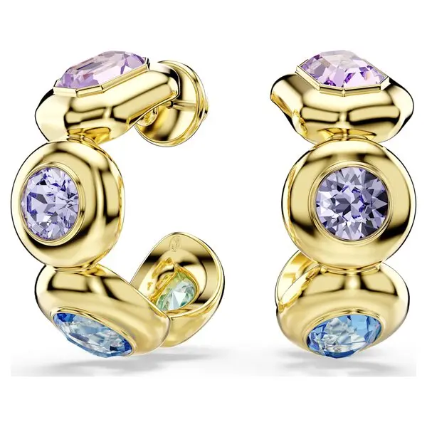 SWAROVSKI Gema Hoop Earrings With Mixed Cut Crystals - Multicolored