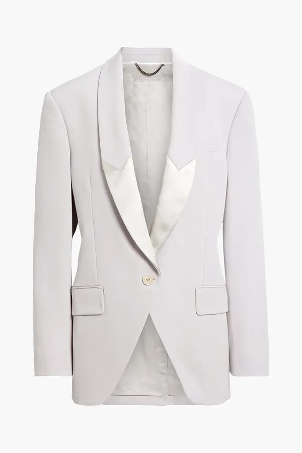 Stella McCartney Aya Satin-trimmed Wool-twill Blazer