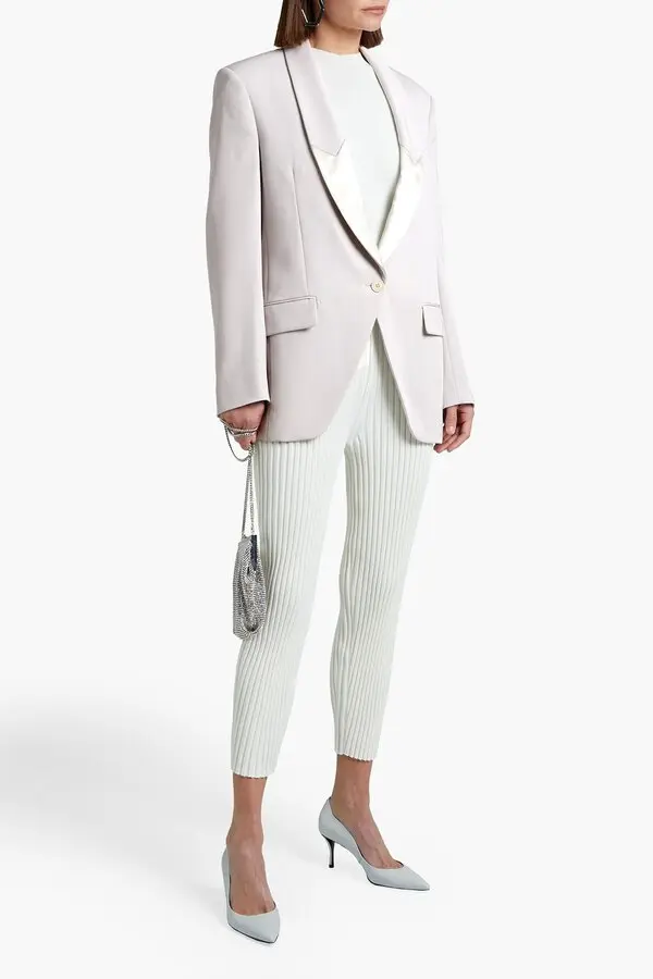 Stella McCartney Aya Satin-trimmed Wool-twill Blazer