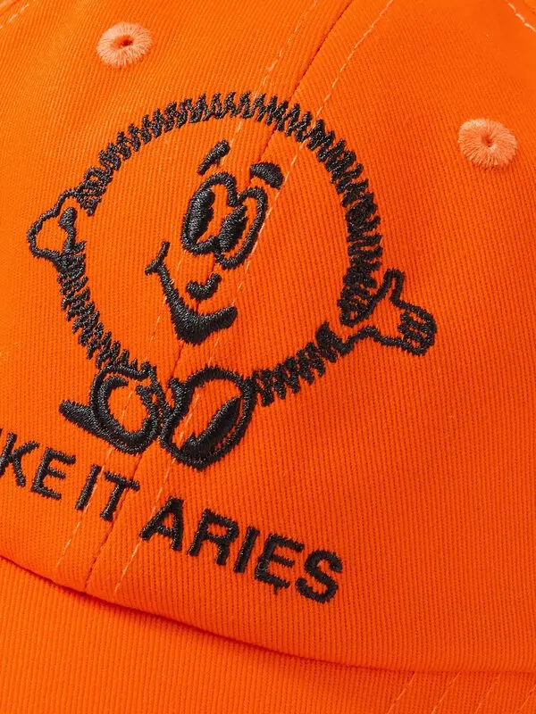Aries Embroidered Cotton-twill Baseball Cap