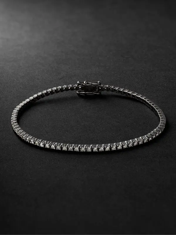 KOLOURS JEWELRY Spectra Blackened Gold Diamond Tennis Bracelet - Black