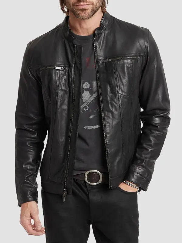 John Varvatos Star U. S.a. Zip-front Leather Jacket
