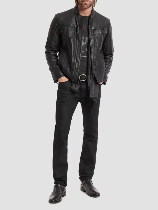 John Varvatos Star U. S.a. Zip-front Leather Jacket