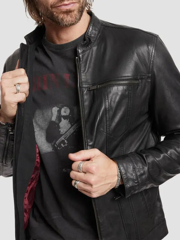 John Varvatos Star U. S.a. Zip-front Leather Jacket