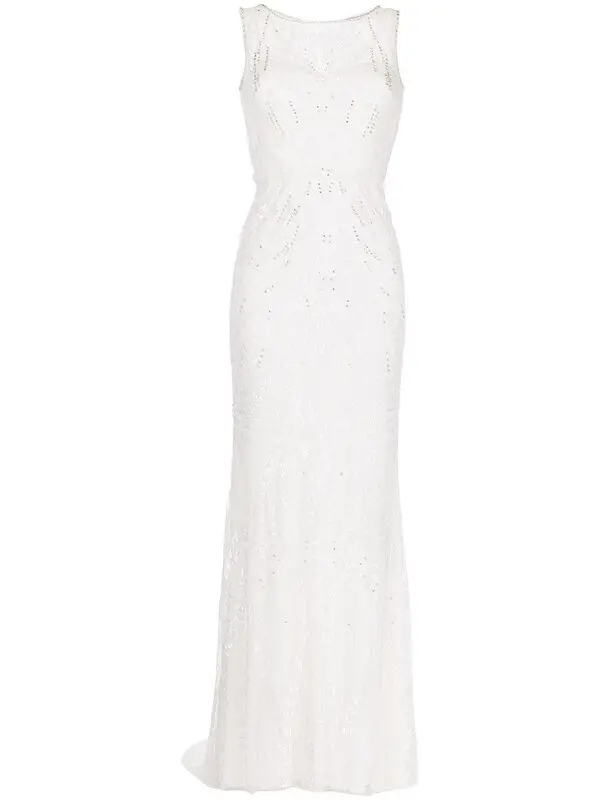 Jenny Packham Crystal-embellished Embroidered Gown