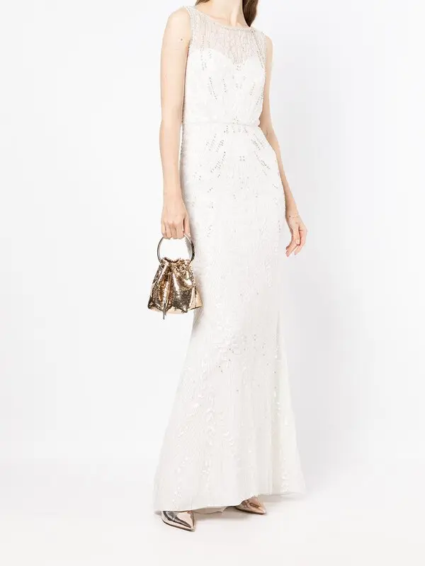 Jenny Packham Crystal-embellished Embroidered Gown