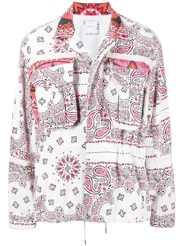 Sacai Paisley-print Shirt Jacket - White