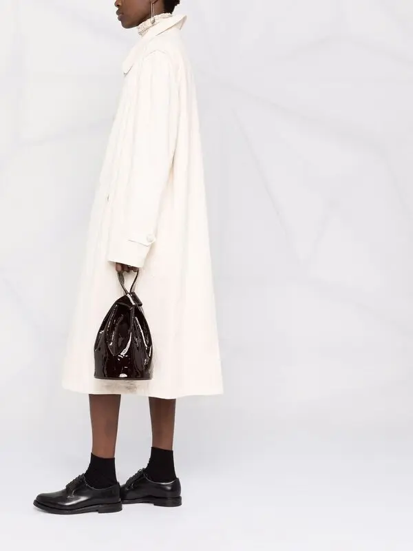 MAISON MARGIELA Single-breasted Midi Coat - Neutrals