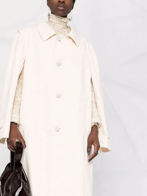 MAISON MARGIELA Single-breasted Midi Coat - Neutrals