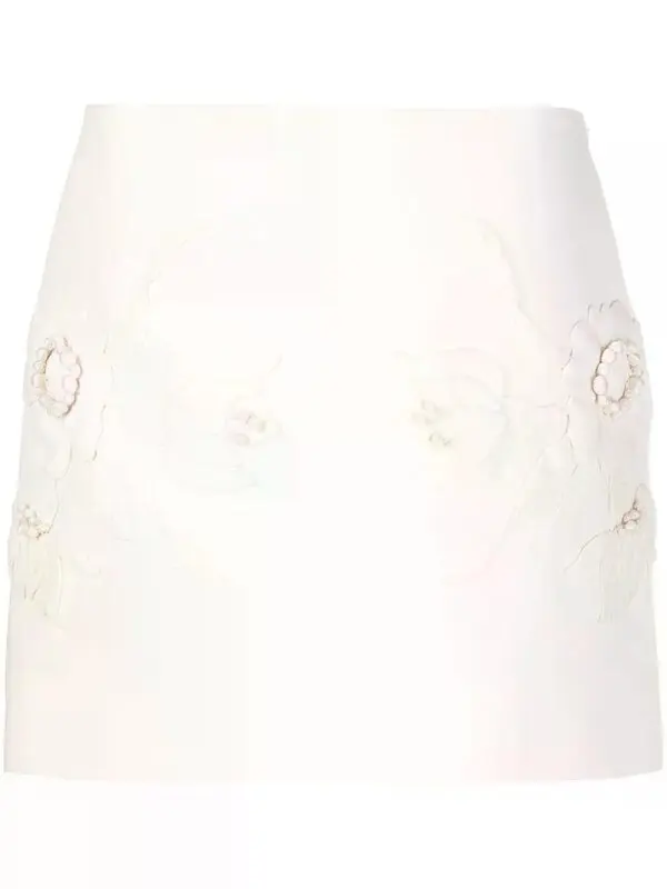 Valentino Garavani Floral-embroidered Mini Skirt