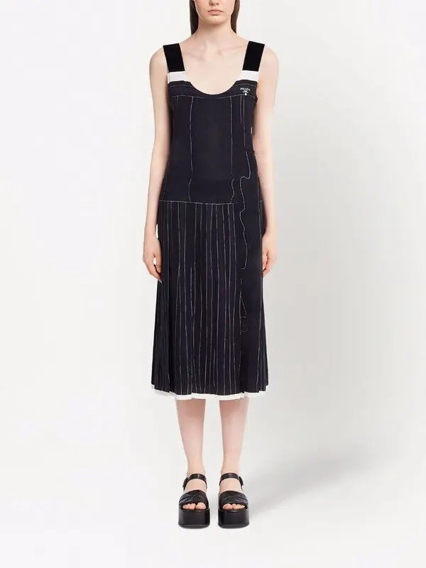 Prada Sleeveless Silk Midi Dress