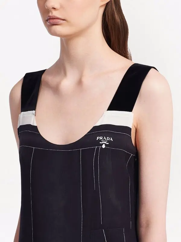 Prada Sleeveless Silk Midi Dress