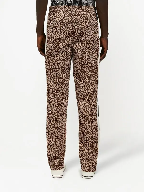 Palm Angels Leopard Print Jacquard Track Pants - Neutrals