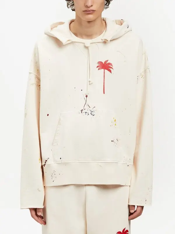 Palm Angels Paint Splatter Print Hoodie