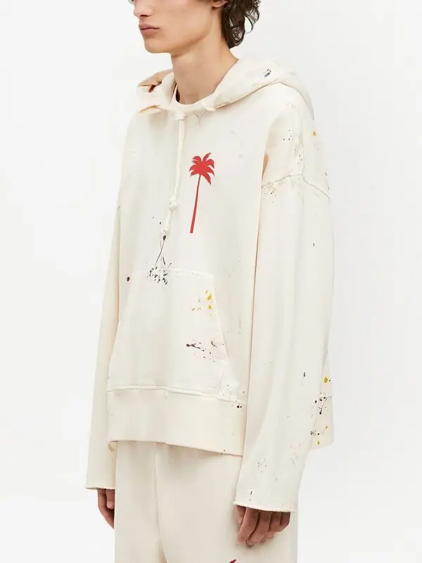 Palm Angels Paint Splatter Print Hoodie