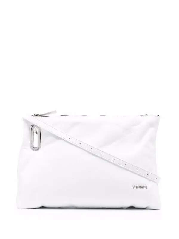 VIC MATIE Katrin Leather Clutch Bag - White
