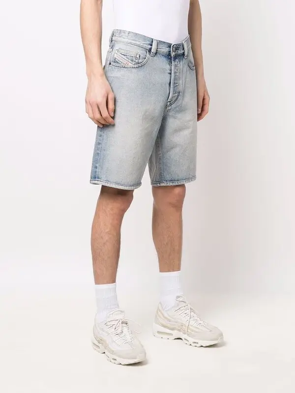DIESEL® Wide-leg Denim Skate Shorts - Blue