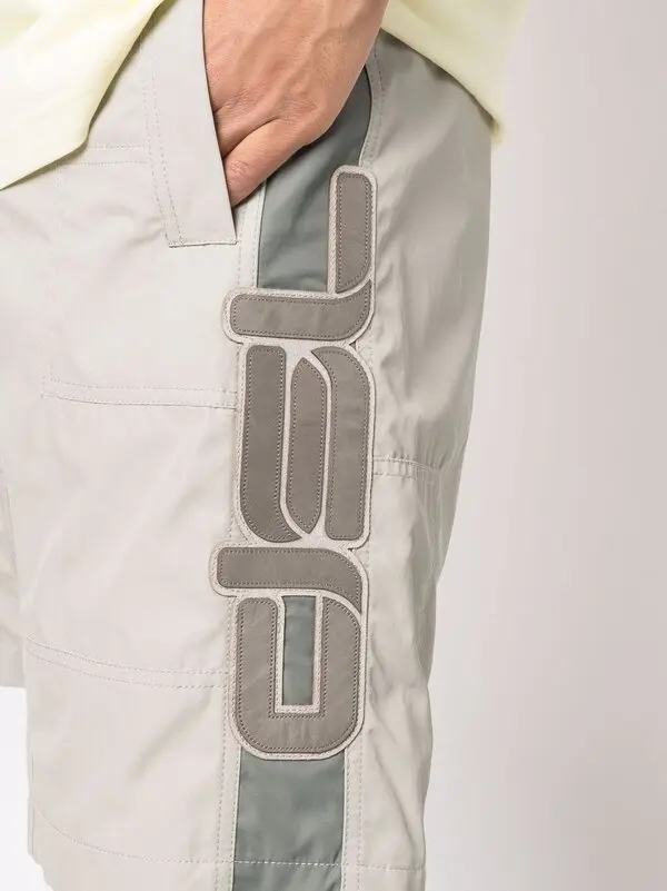 DIESEL® Knee-length Shorts With Logo Patch - Green
