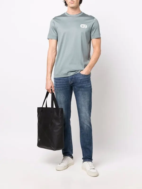Emporio Armani Logo-patch Slim-cut Jeans