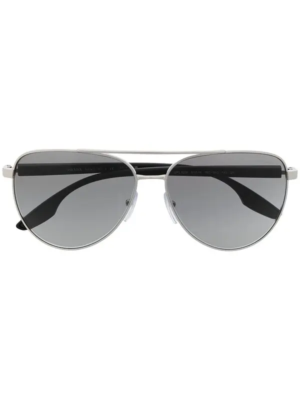 Prada Linea Rossa Pilot-frame Sunglasses - Black
