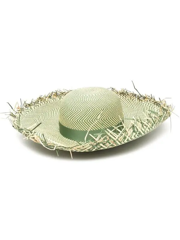Borsalino Pamela Straw Hat - Green