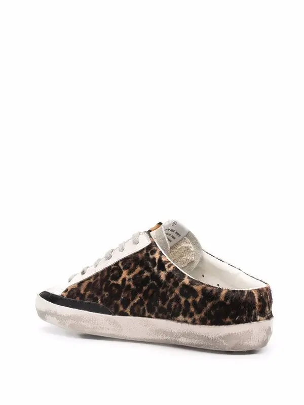 GOLDEN GOOSE Super-star Leopard Print Mule Sneakers - Brown
