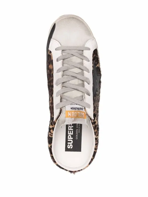 GOLDEN GOOSE Super-star Leopard Print Mule Sneakers - Brown