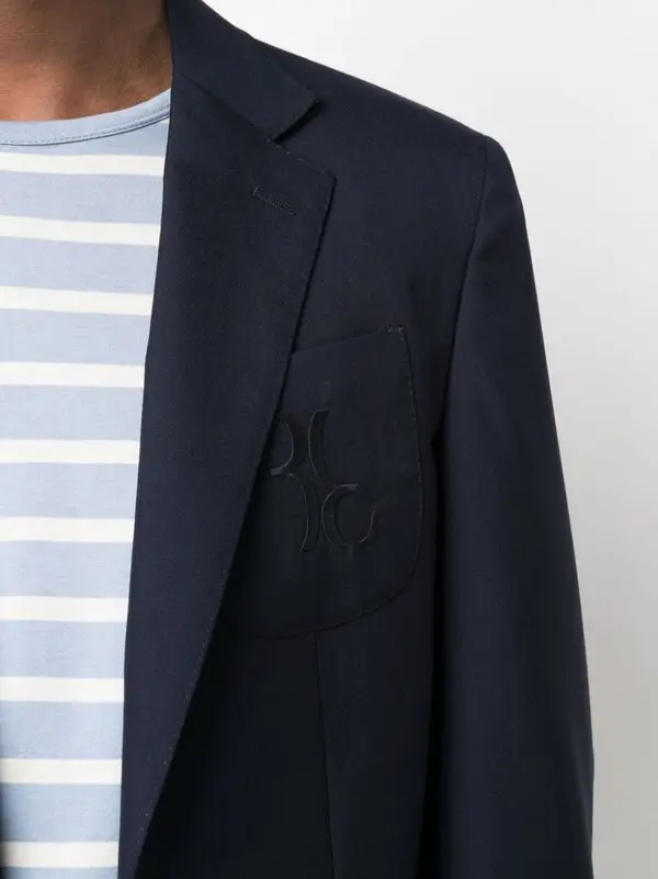 BILLIONAIRE Logo-embroidered Single-breasted Blazer
