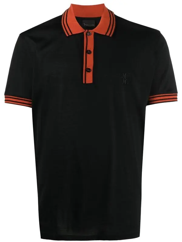 BILLIONAIRE Logo-embroidered Cotton Polo Shirt - Black