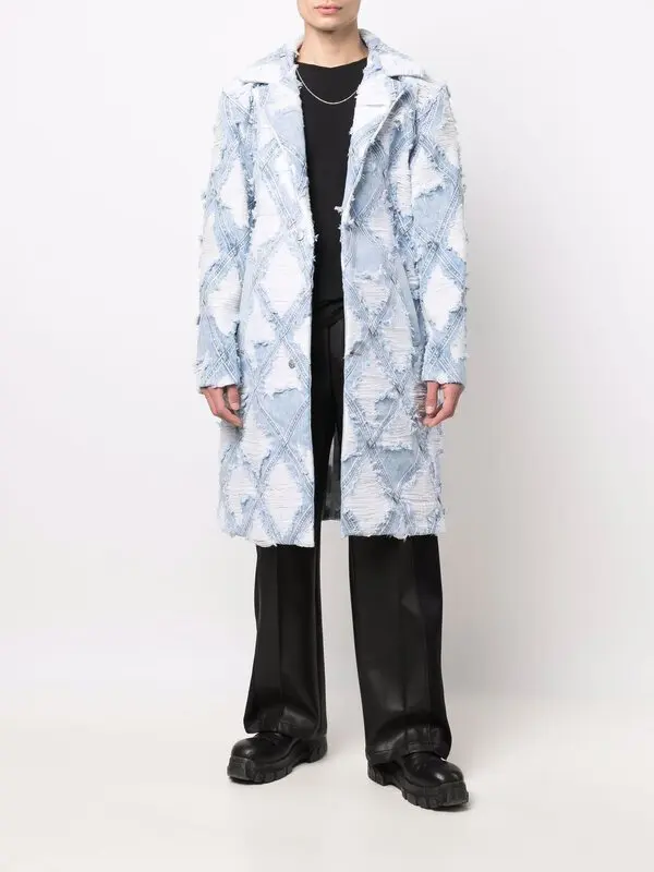 DIESEL® Distressed-denim Patchwork Coat