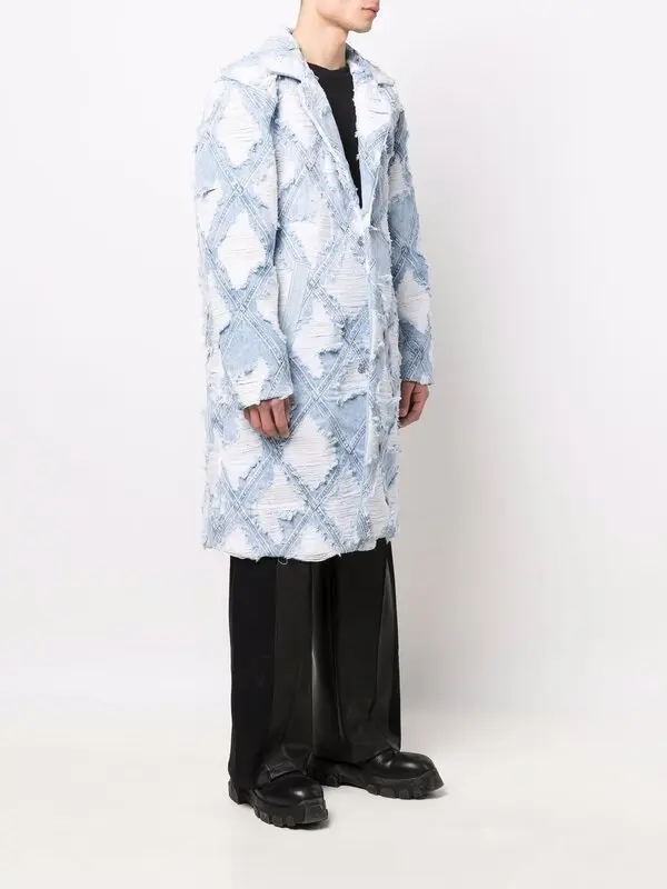 DIESEL® Distressed-denim Patchwork Coat