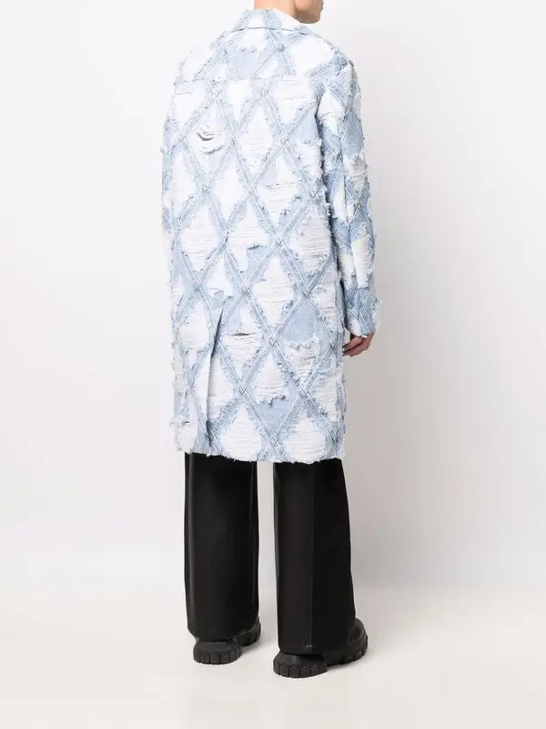 DIESEL® Distressed-denim Patchwork Coat