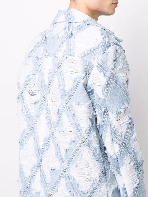 DIESEL® Distressed-denim Patchwork Coat