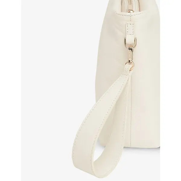 Whistles Avah Leather Clutch Bag - Cream