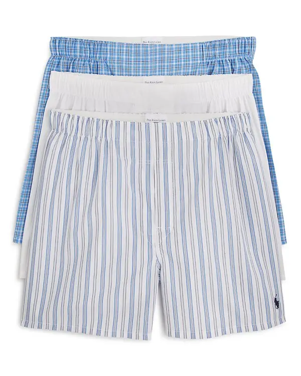 Polo Ralph Lauren Classic Fit Woven Boxers, Pack Of 3 - Jarvis Stripe