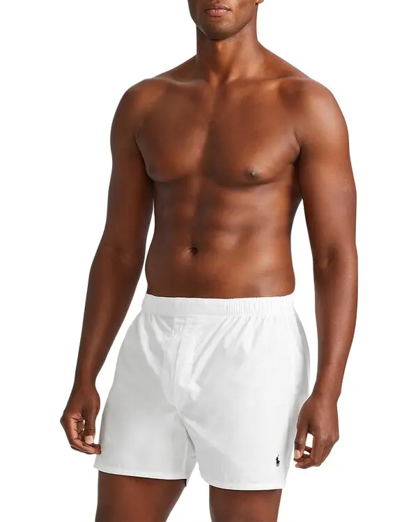 Polo Ralph Lauren Classic Fit Woven Boxers, Pack Of 3 - White