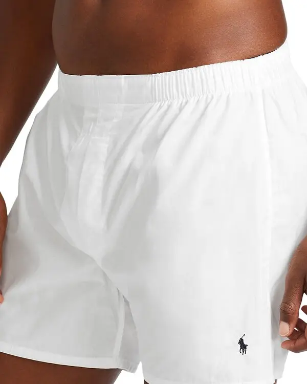 Polo Ralph Lauren Classic Fit Woven Boxers, Pack Of 3 - White