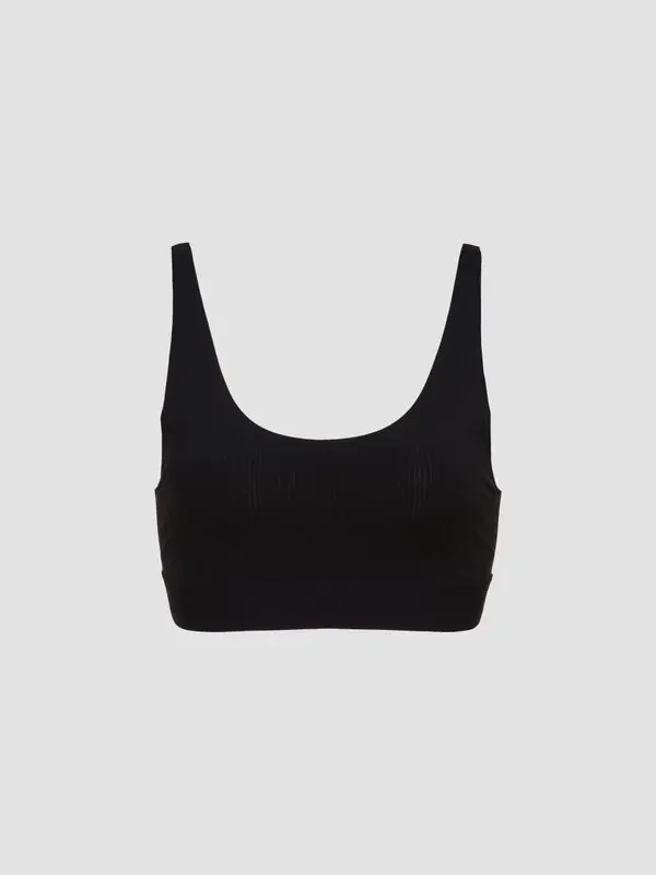 Wolford Beauty Cotton Scoop Neck Bralette - Black