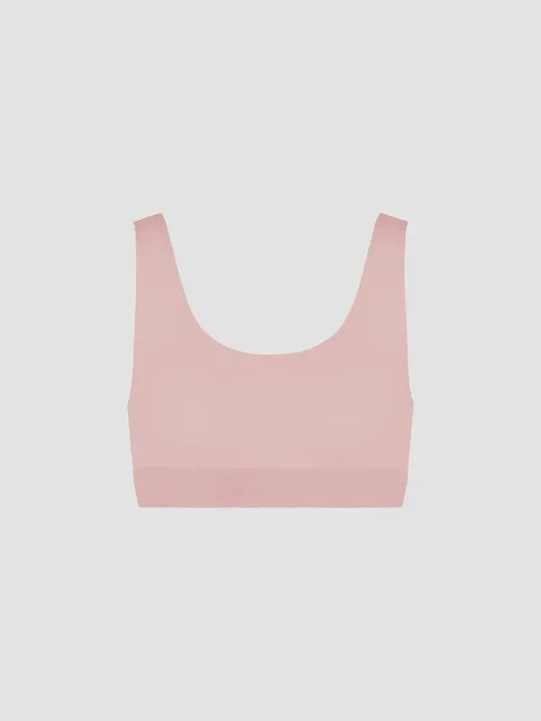 Wolford Beauty Cotton Scoop Neck Bralette - Pearl