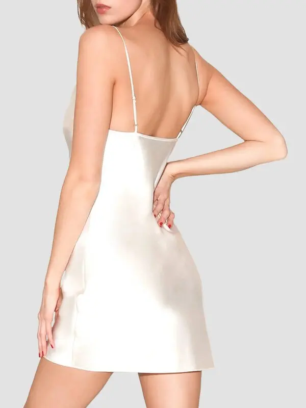 FLEUR DU MAL Silk Cowl-neck Slip