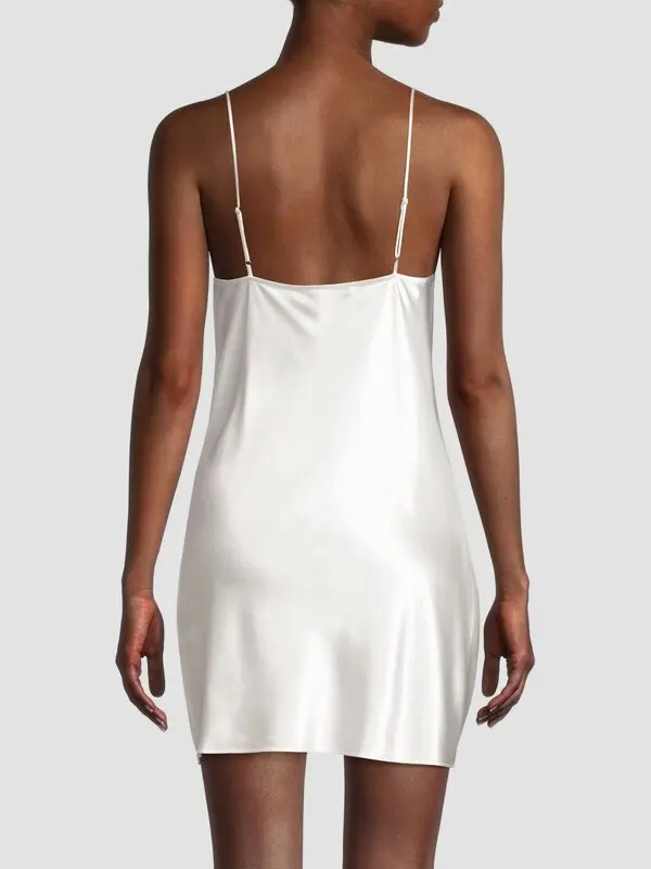 FLEUR DU MAL Silk Cowl-neck Slip
