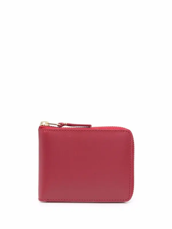 Comme Des Garçons Bi-fold Zipped Leather Wallet - Red