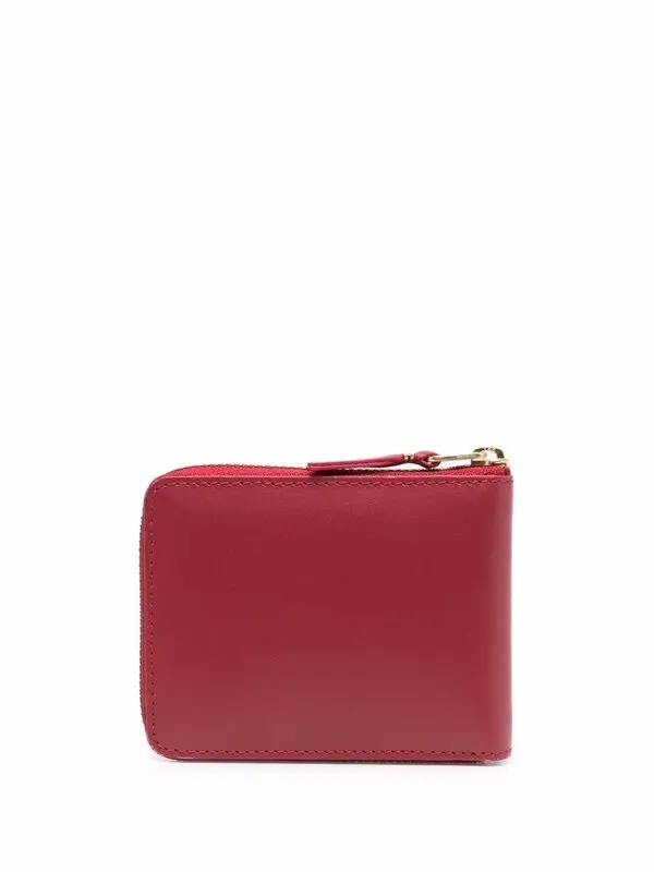 Comme Des Garçons Bi-fold Zipped Leather Wallet - Red