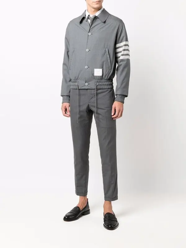 Thom Browne 4-bar Stripe Bomber Jacket - Grey